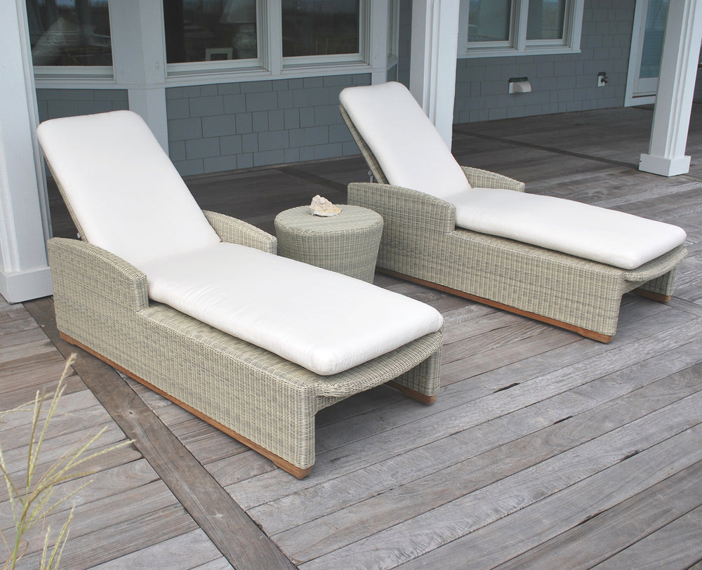 Kingsley Bate Westport Wicker Adjustable Chaise Lounge with Wheels